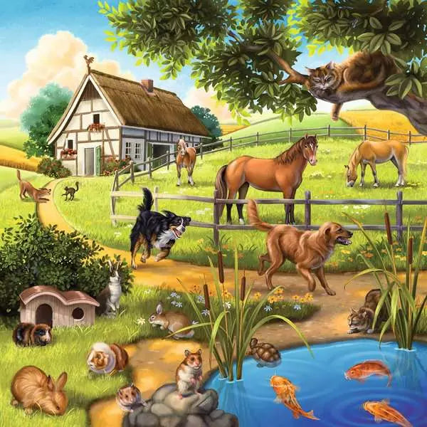 Casse-tête - Forêt/Zoo/Animaux domestiques (3 x 49 pcs) – L'atelier de ...